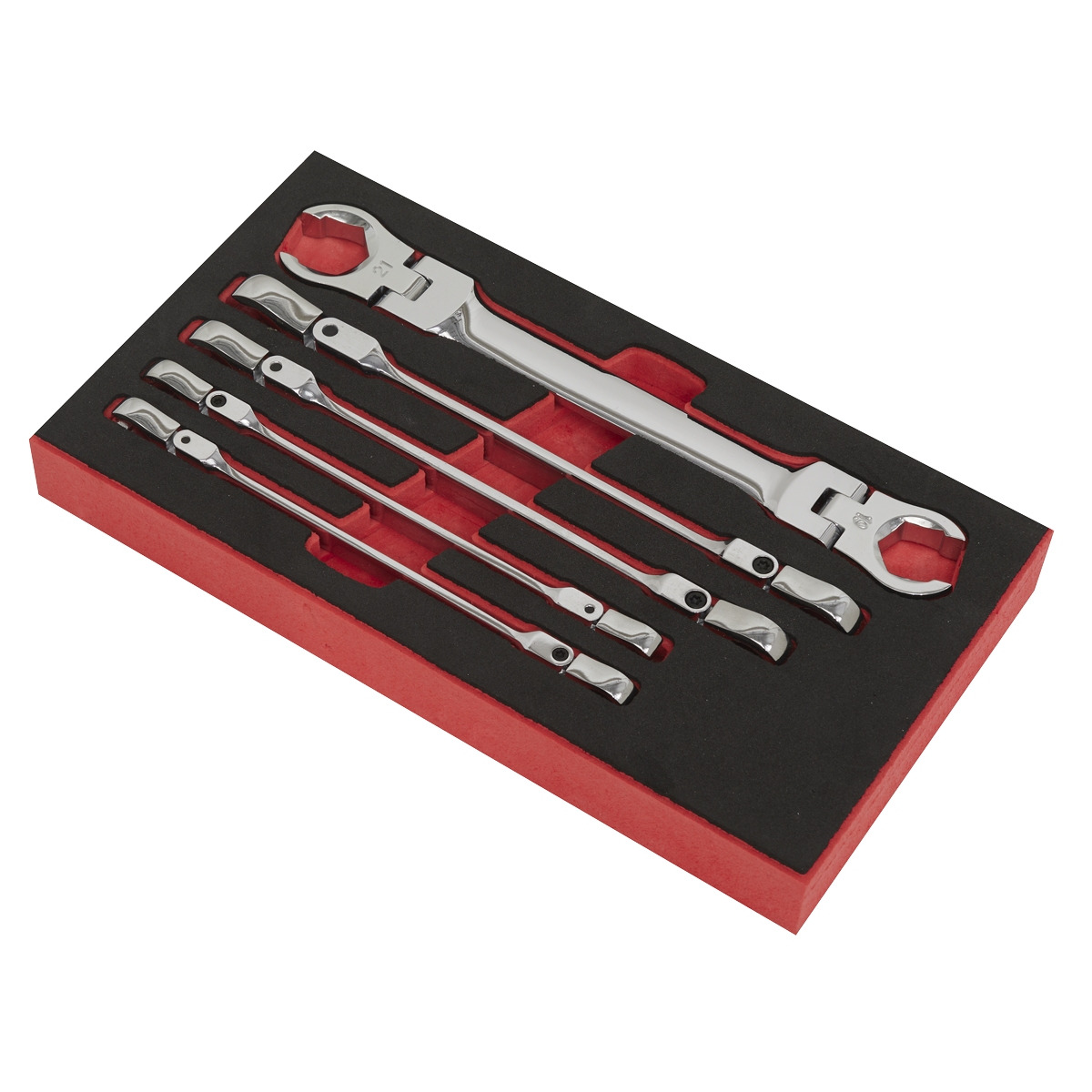 Sealey Premier Flexi-Head Flare Nut Spanner Set 5pc - Wow Tools