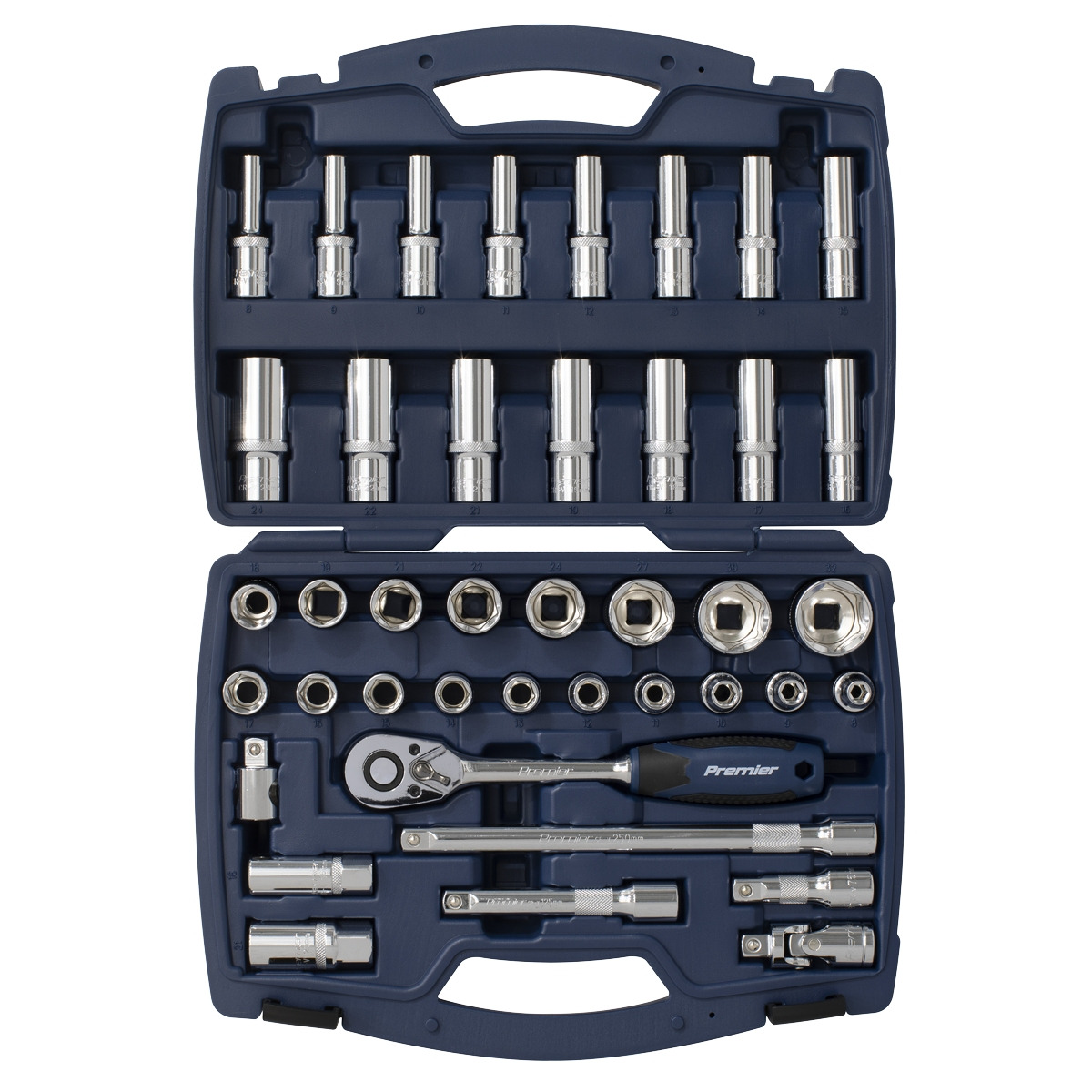 Sealey Premier Socket Set 1/2"Sq Drive 41pc - Wow Tools