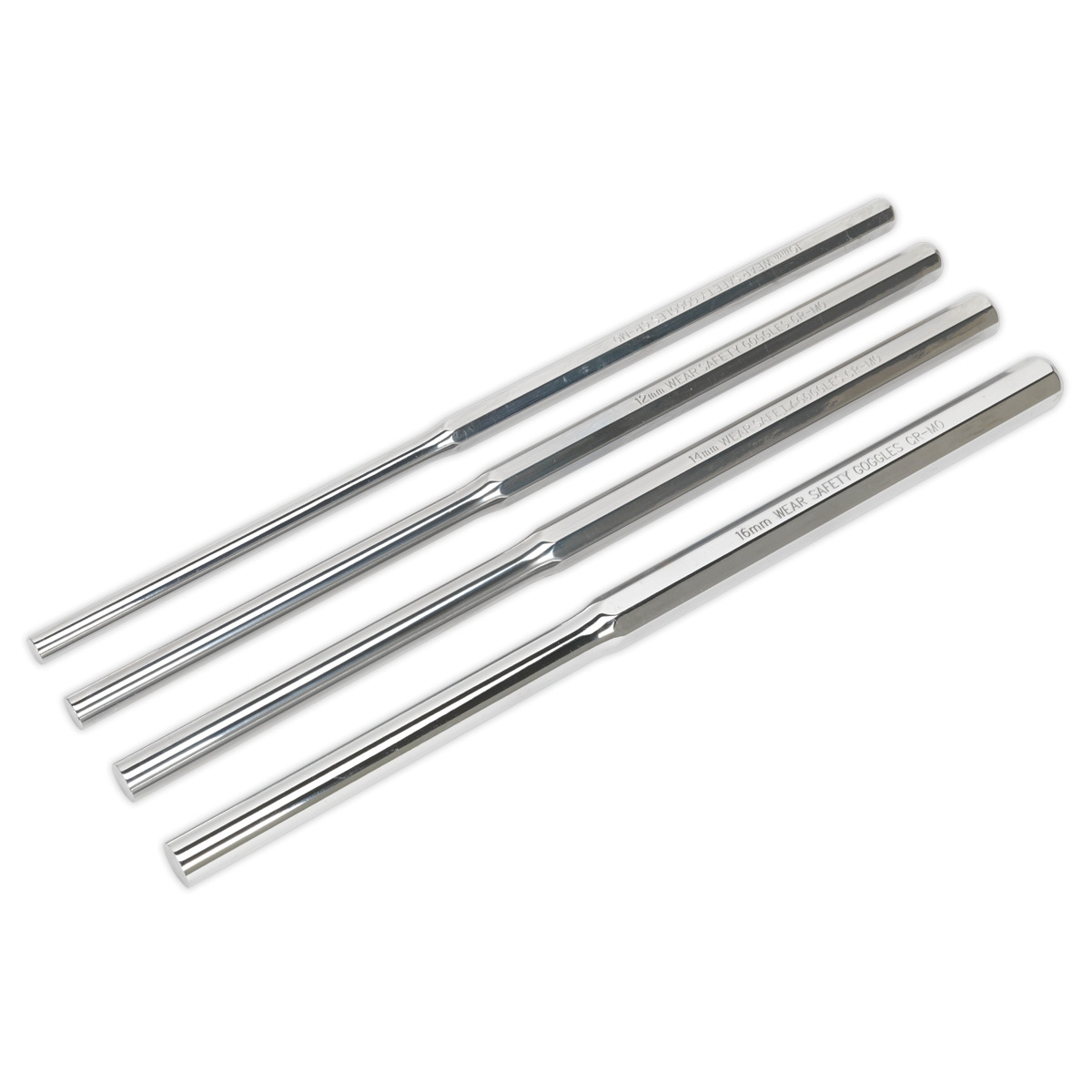 Sealey Premier Extra-Long Parallel Pin Punch Set 4pc - Wow Tools