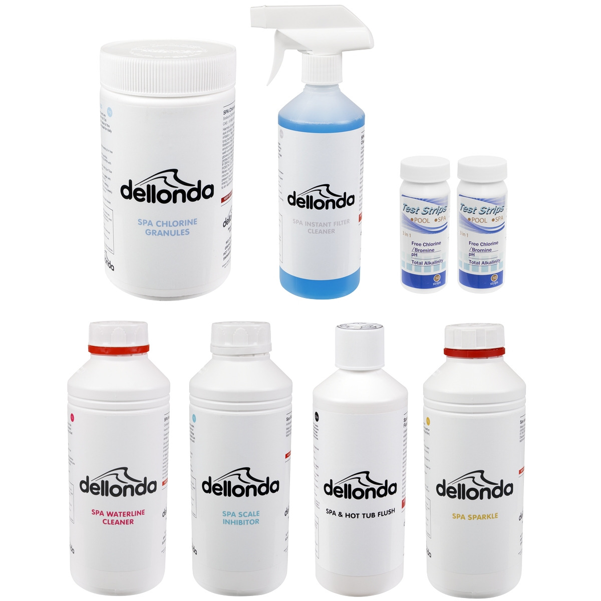 Sealey Dellonda Hot Tub/Spa Master Kit with 6 Chemicals & Test Strips ...
