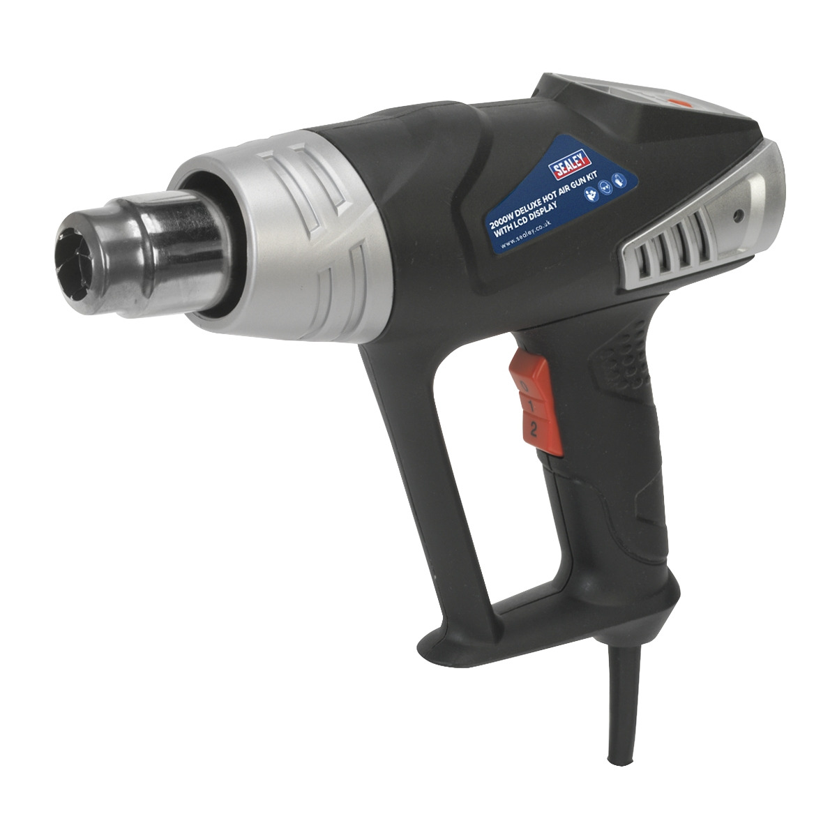 Sealey 2000W Deluxe Heat Gun Kit with LCD Display 80-600°C - Wow Tools