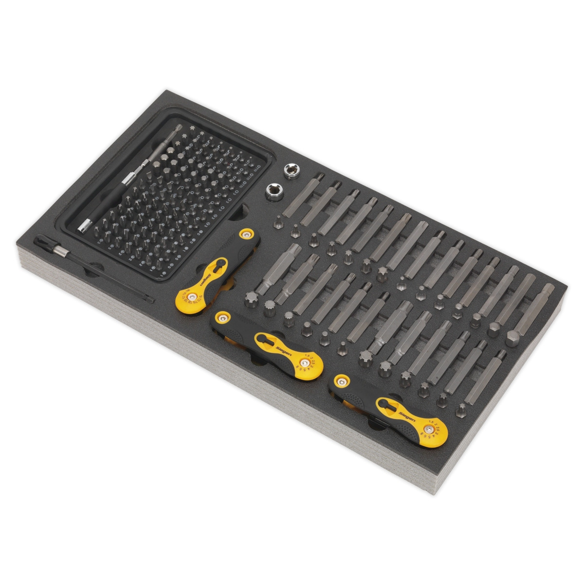 Sealey Siegen Specialised Bit Set & Folding Hex Keys with Tool Tray ...