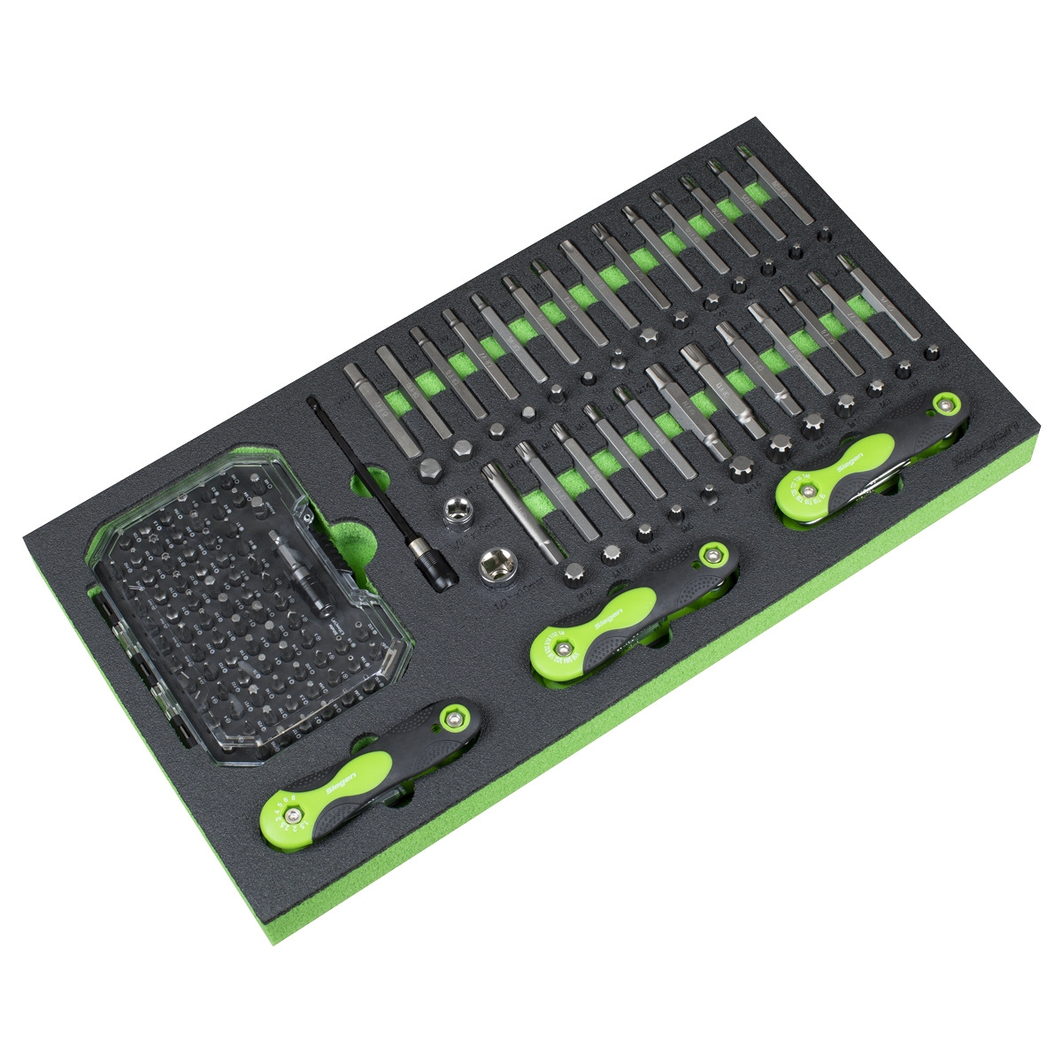 Sealey Siegen Specialised Bit Set & Folding Hex Keys with Tool Tray ...