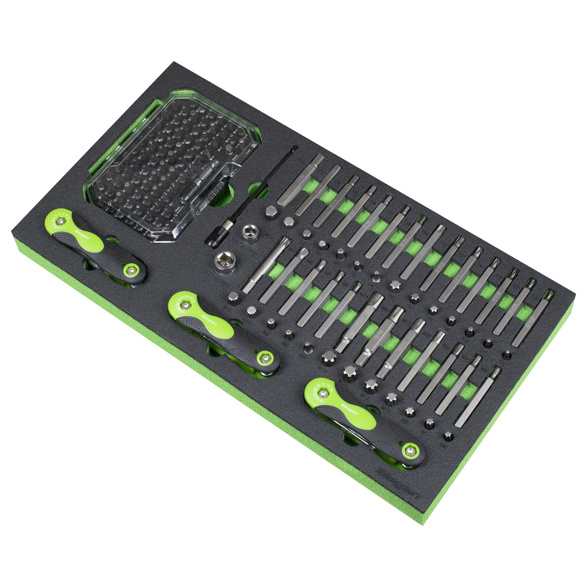 Sealey Siegen Specialised Bit Set & Folding Hex Keys with Tool Tray ...