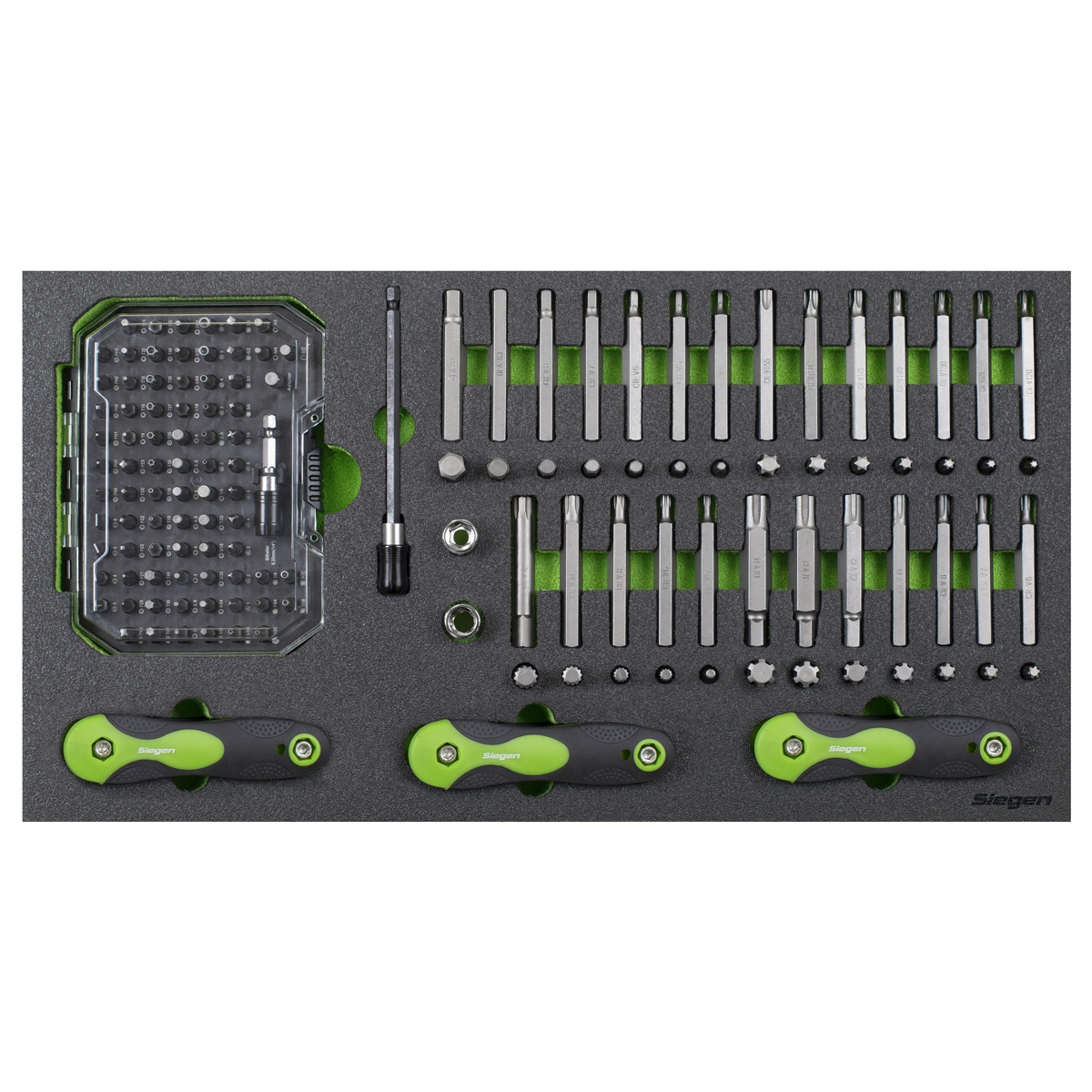 Sealey Siegen Specialised Bit Set & Folding Hex Keys with Tool Tray ...