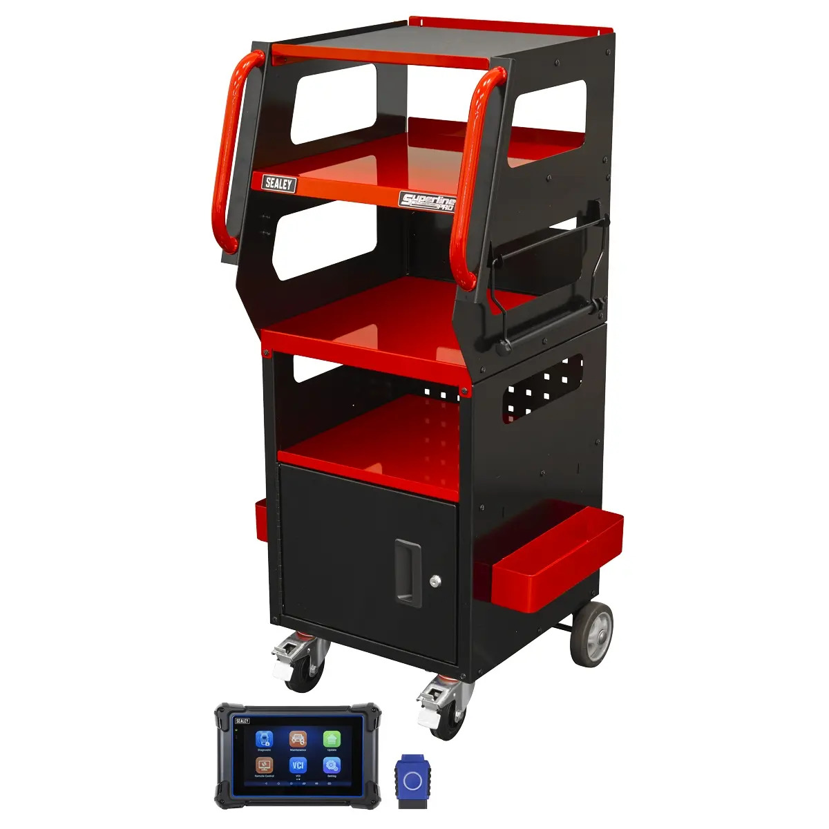 Sealey Diagnostic Tablet & Trolley - Red - Wow Tools