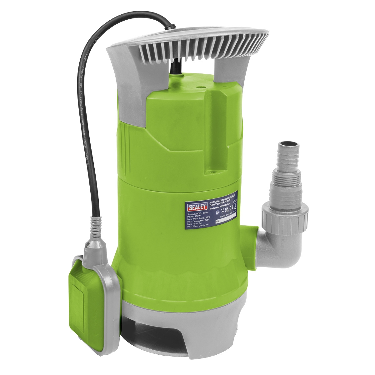 Sealey Submersible Dirty Water Pump Automatic 225L/min 230V - Wow Tools